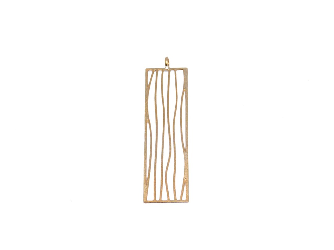 Rectangle Bars Pendant, 1 Pc, Rose Gold Plated, Long Rectangle ...