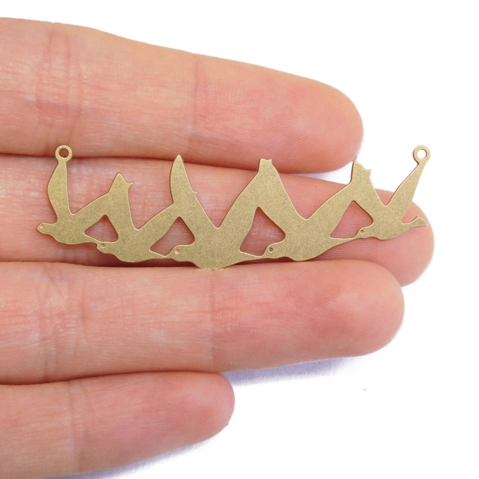 Raw Brass Birds Pendant, Large Bird Pendant, Birds Necklace Pendant ...