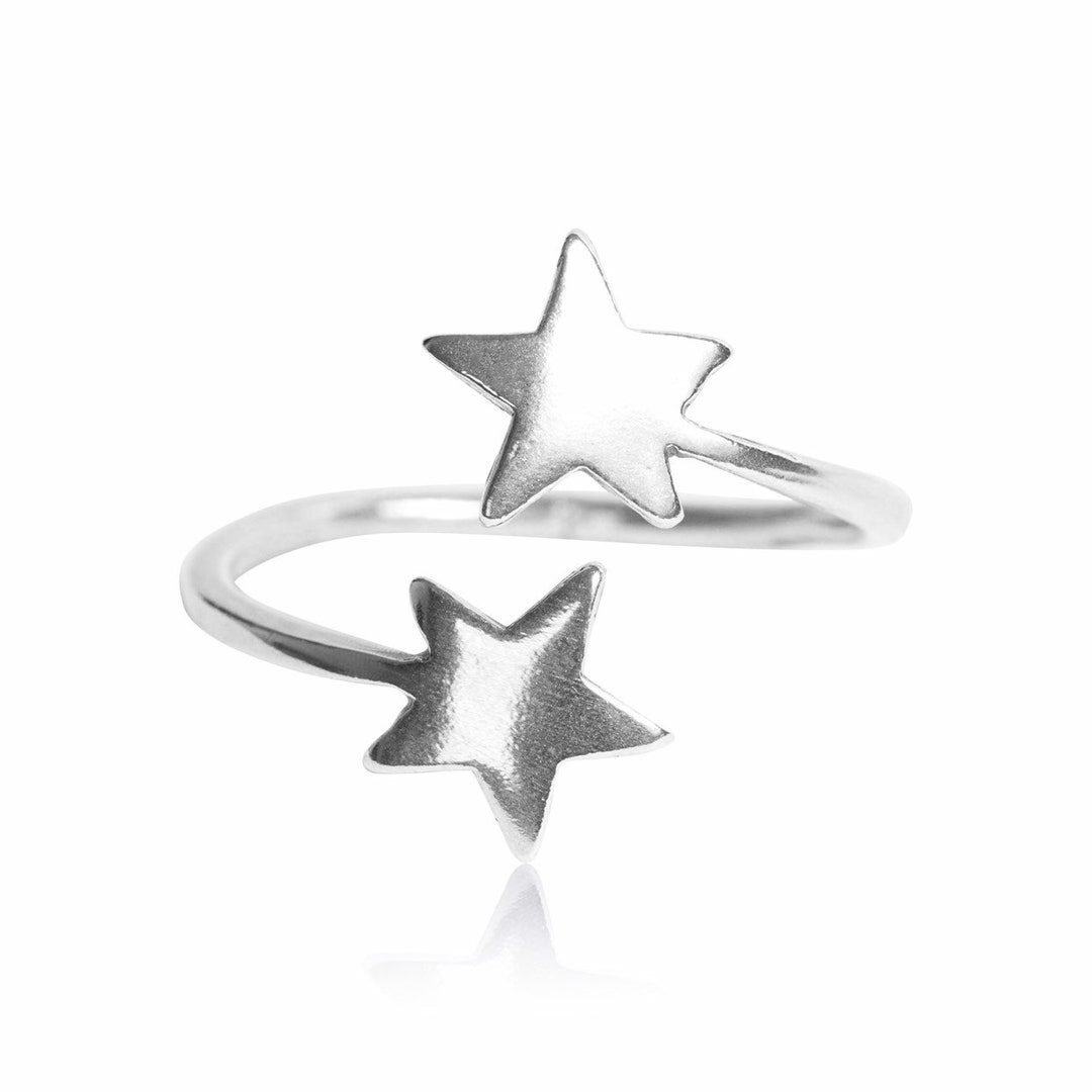 Stars Open Ring, Open Star Ring, Adjustable Star Ring, Gold Stars Ring ...