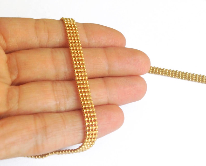 1 Foot 4 Row Ball Chain, Gold Plated Chain, Chain Supplies, Chain for ...