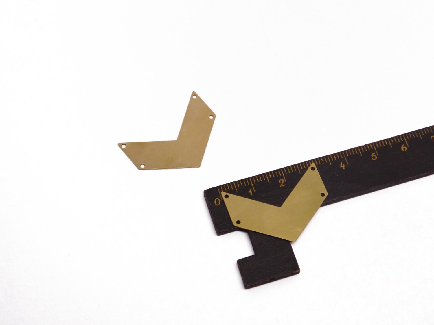 Brass Chevron Pendant, 2 Pcs, Gold Chevron Charm , 4 Hole Pendant, Raw ...