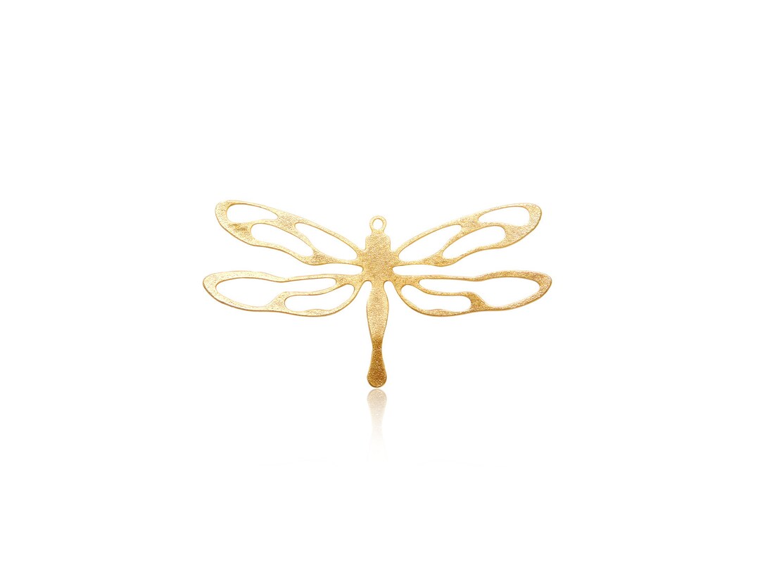 Gold Dragonfly Pendant, 1 Pc, Large Wings Pendant, Dragonfly Wings ...