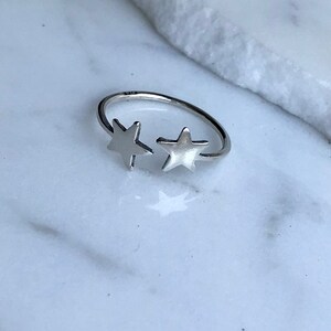 Stars Open Ring, Open Star Ring, Adjustable Star Ring, Gold Stars Ring ...
