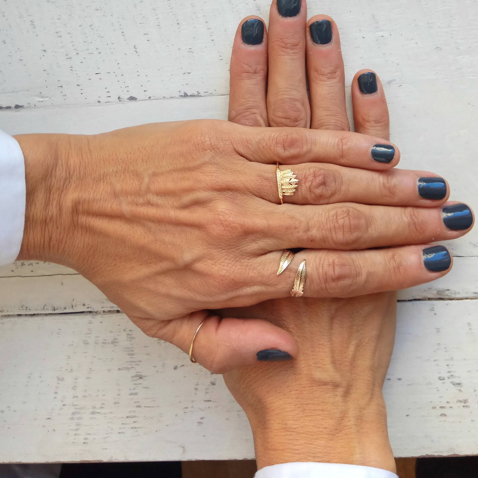 Gold Feather Crown Ring 14k Deep Gold Ring Feather Jewelry - Etsy