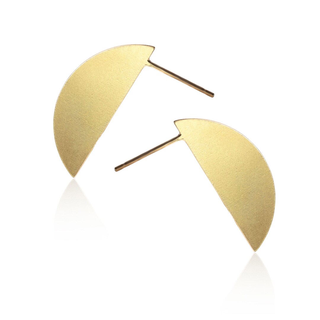 Half Circle Earrings, Hoop Earrings, 1 Pair, Gold Stud Earrings ...