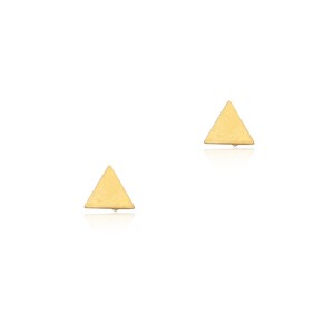 Tiny Triangle Earrings, 1 Pair, Gold Triangle Studs, Triangle Stud ...