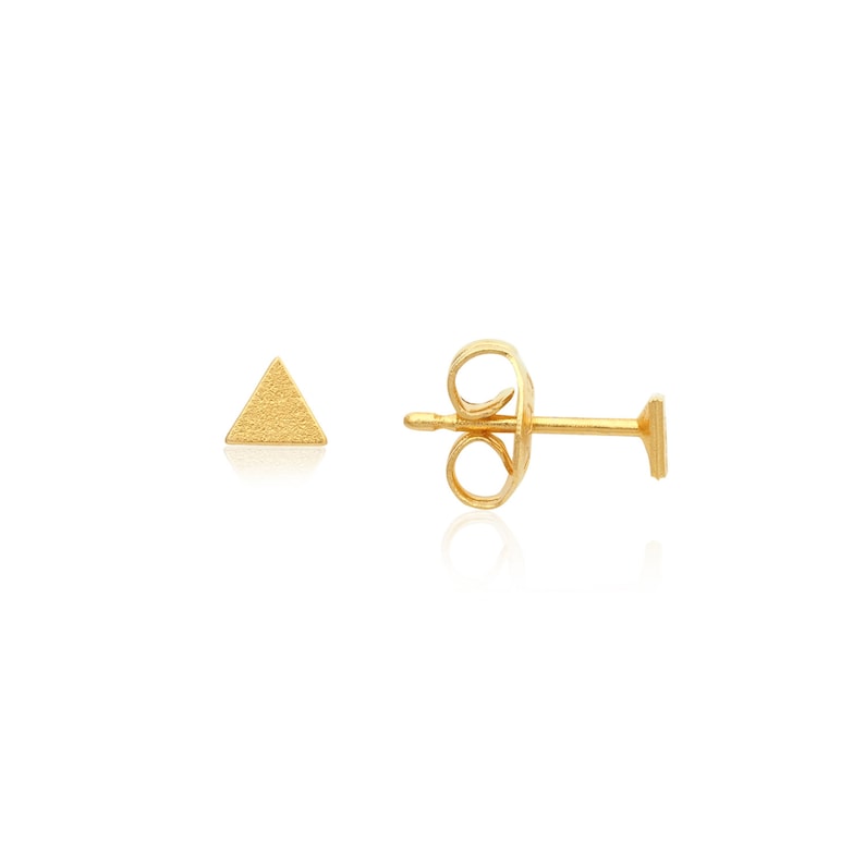 Tiny Triangle Earrings, 1 Pair, Gold Triangle Studs, Triangle Stud ...