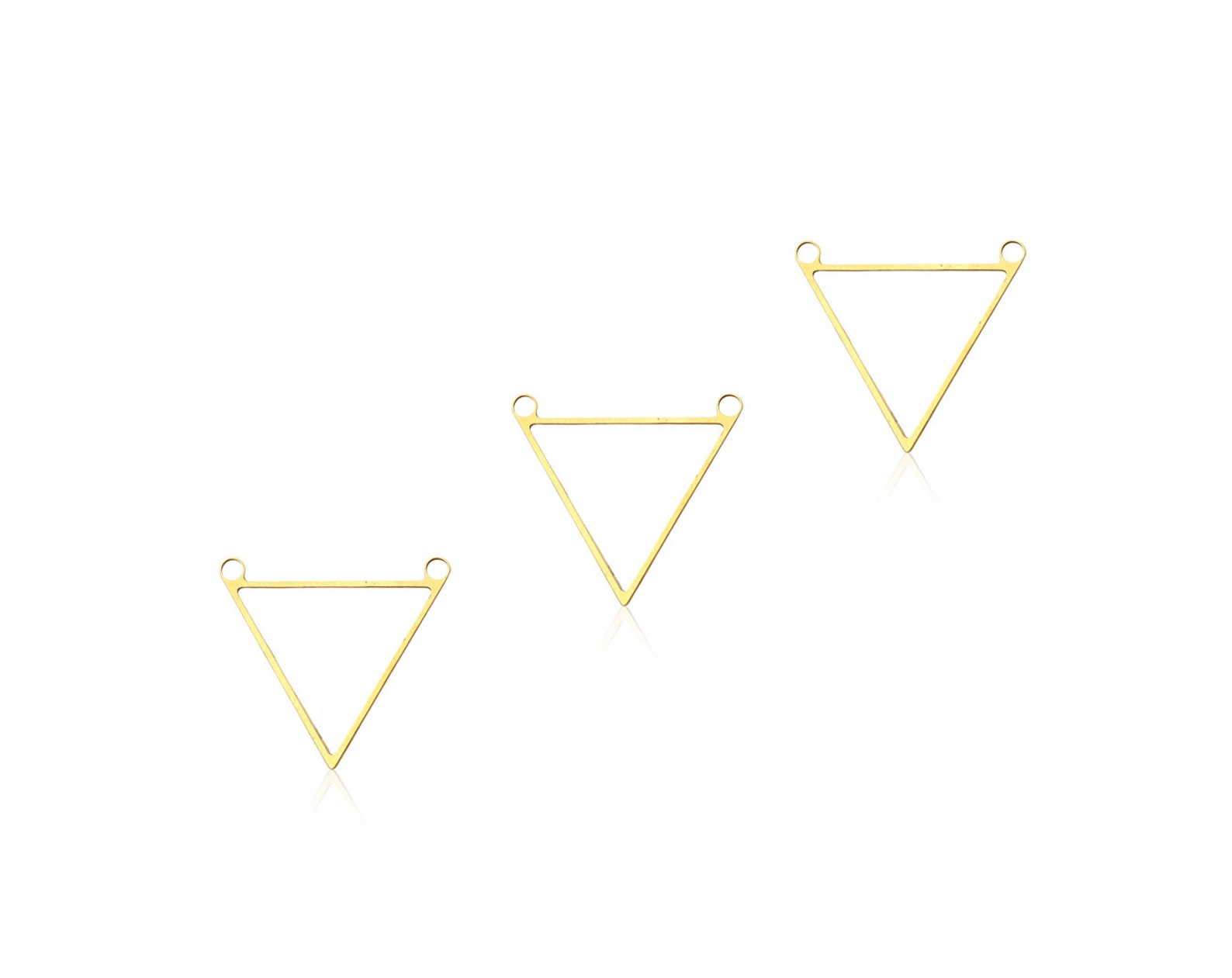 Gold Triangle Pendants 3 Pcs Outline Triangle Charm Gold - Etsy
