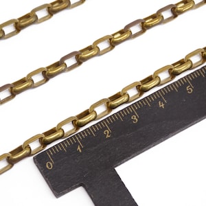 1 Foot French Flat Chain, Rectangular Link Chain, Antique Brass ...