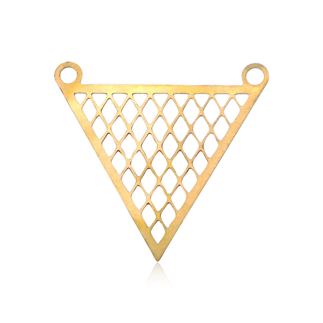 Large Gold Triangles, Net Triangle, Gold Plated Triangle, Tribal ...