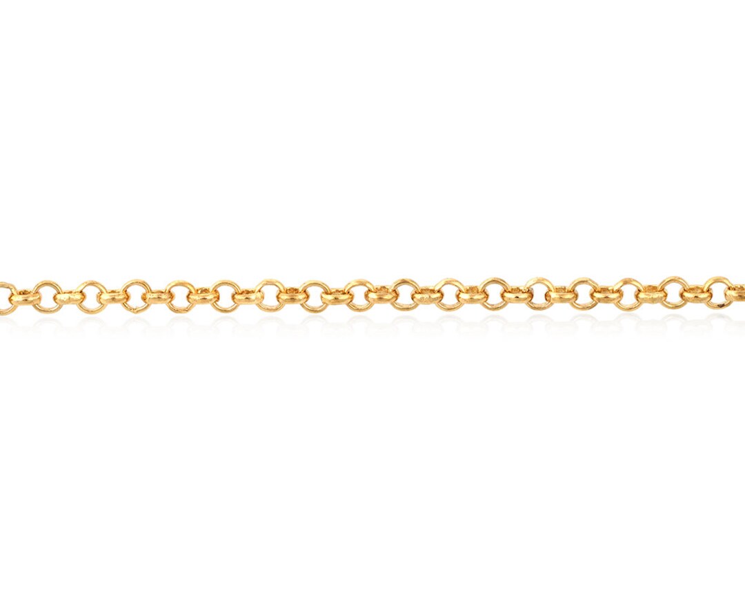 Deep Gold Rolo Chain, 1 Feet, 2 Mm Link Rolo Chain, 14k Deep Gold Chain ...