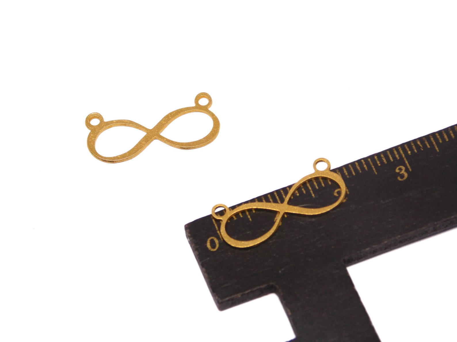 Gold Infinity Charm 2 Pc Infinity Symbol Pendant Infinity | Etsy