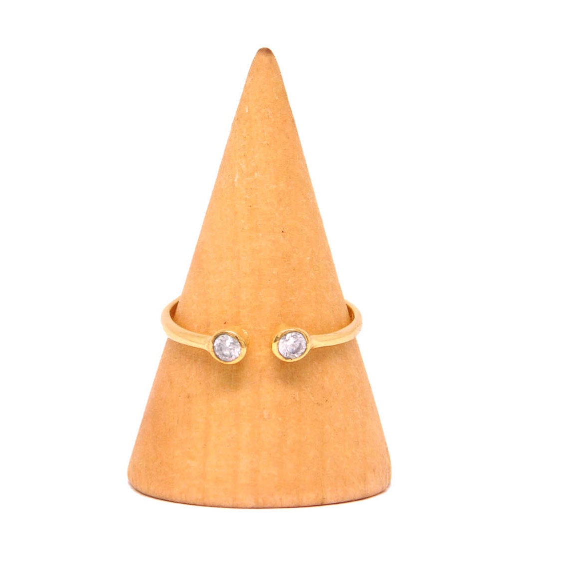 Dual Birthday Ring, Gold Ring, Silver Zircon Ring, Open Cuff Ring ...
