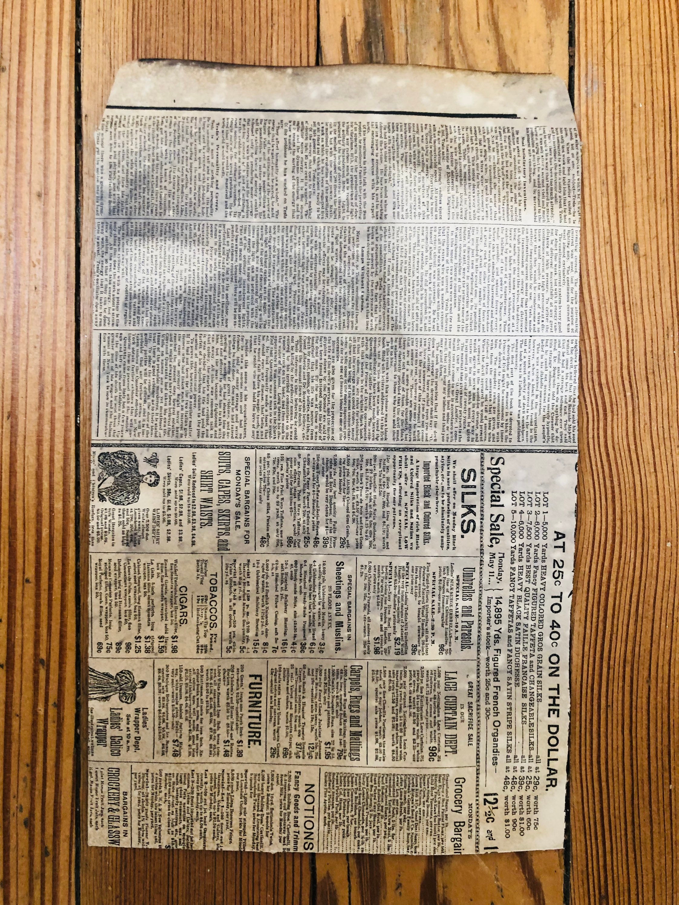 Paper Victorian 1800’s Real Newspaper Ad Crafted Into Envelopes for ...