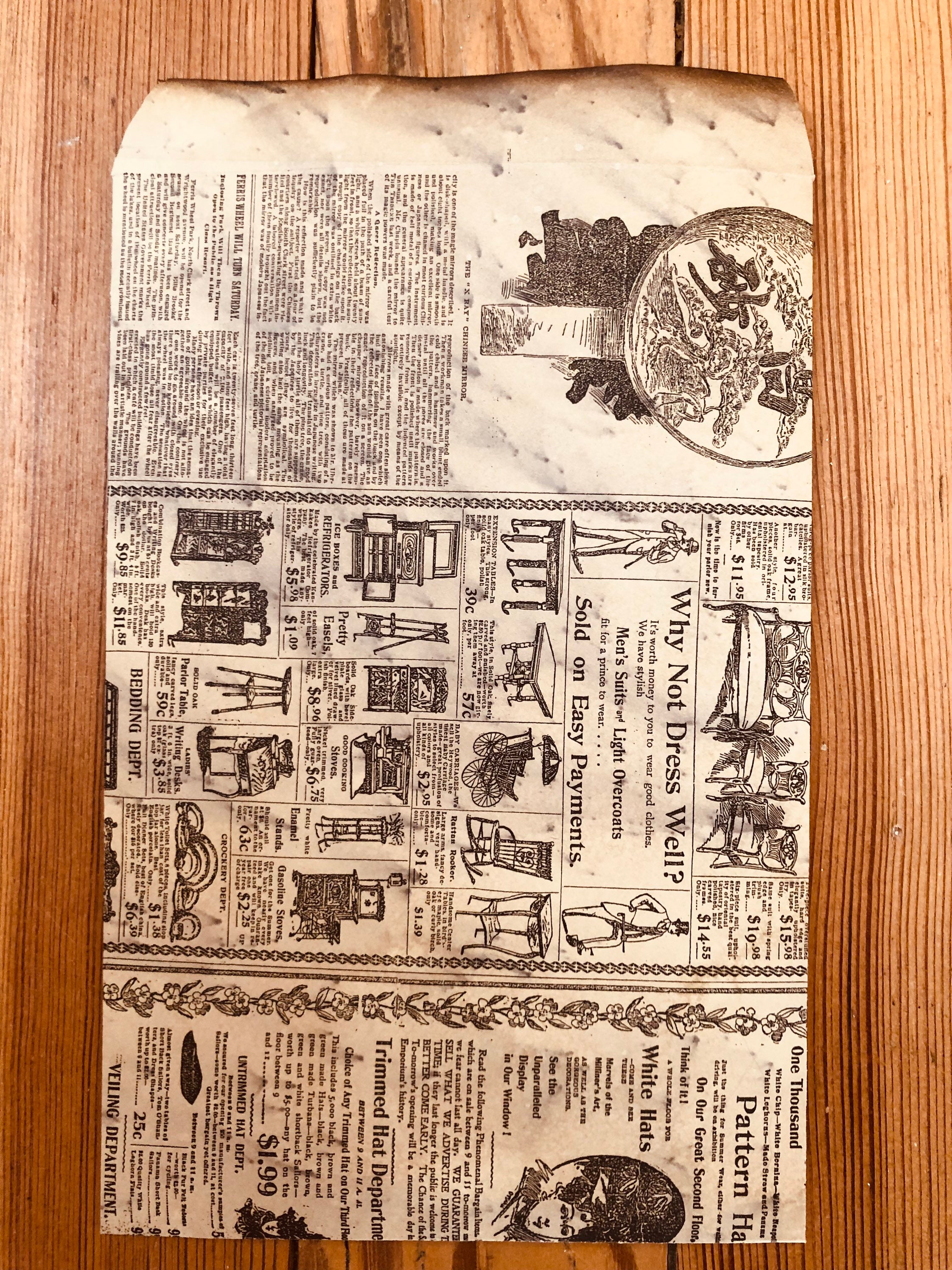 Paper Victorian 1800’s Real Newspaper Ad Crafted Into Envelopes for ...