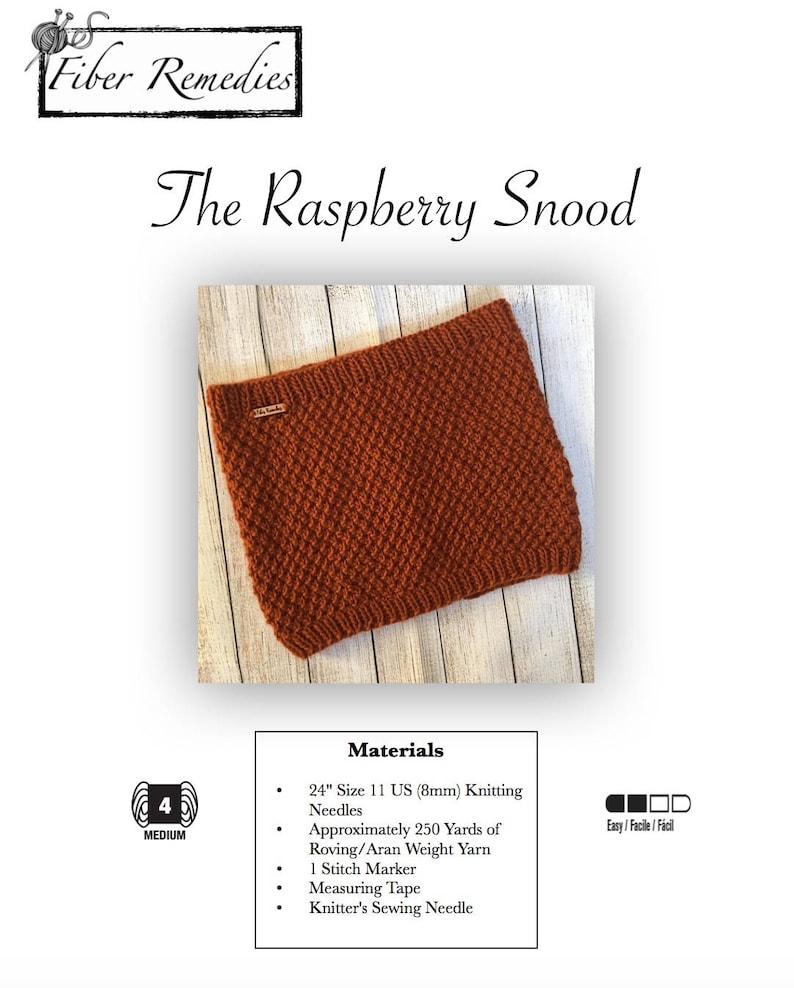 The Raspberry Snood | PDF Knitting Pattern | Instant Download ...