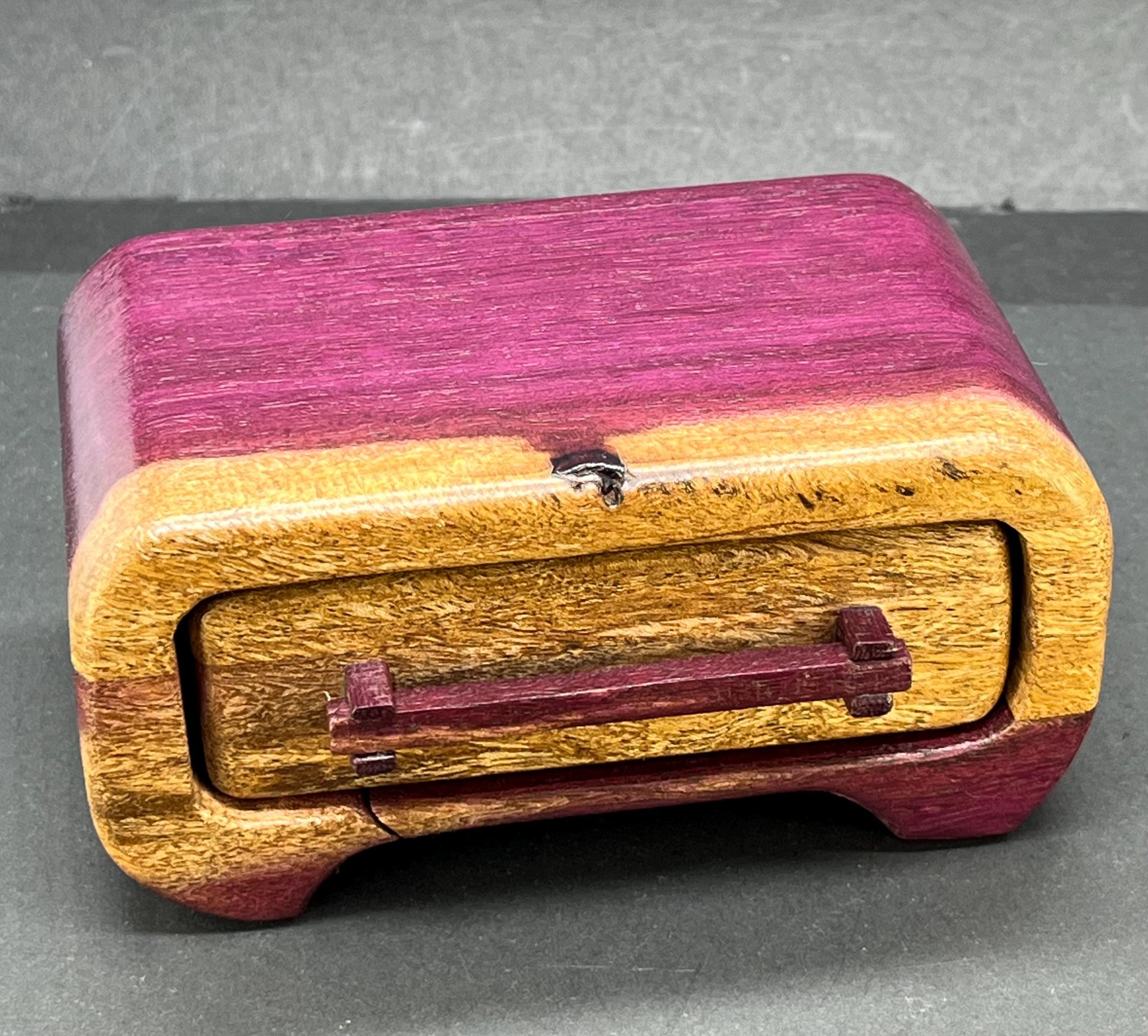 Beautiful Single Drawer Purple Heart Jewlery Box box 2059 - Etsy