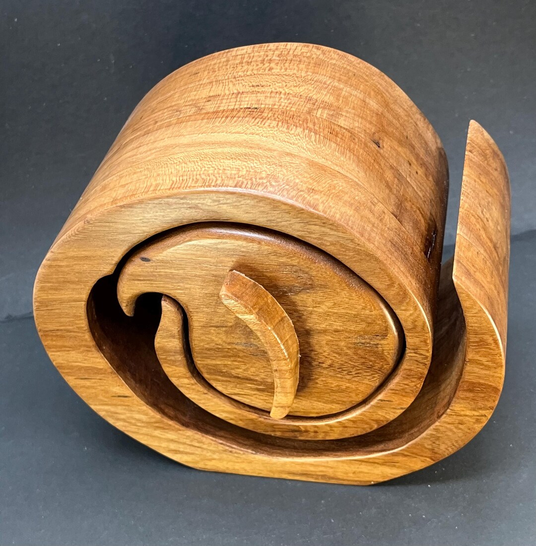 A Striking American Elm Jewelry Box With a Hidden Drawer (box 2067) - Etsy