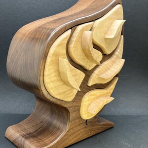 Leaf Jewlery Box With Three Hidden Drawers in Walnut and Curly Maple ...