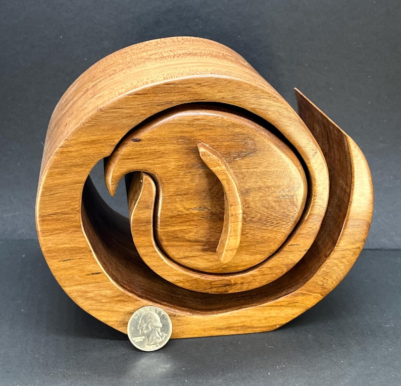 A Striking American Elm Jewelry Box With a Hidden Drawer (box 2067) - Etsy