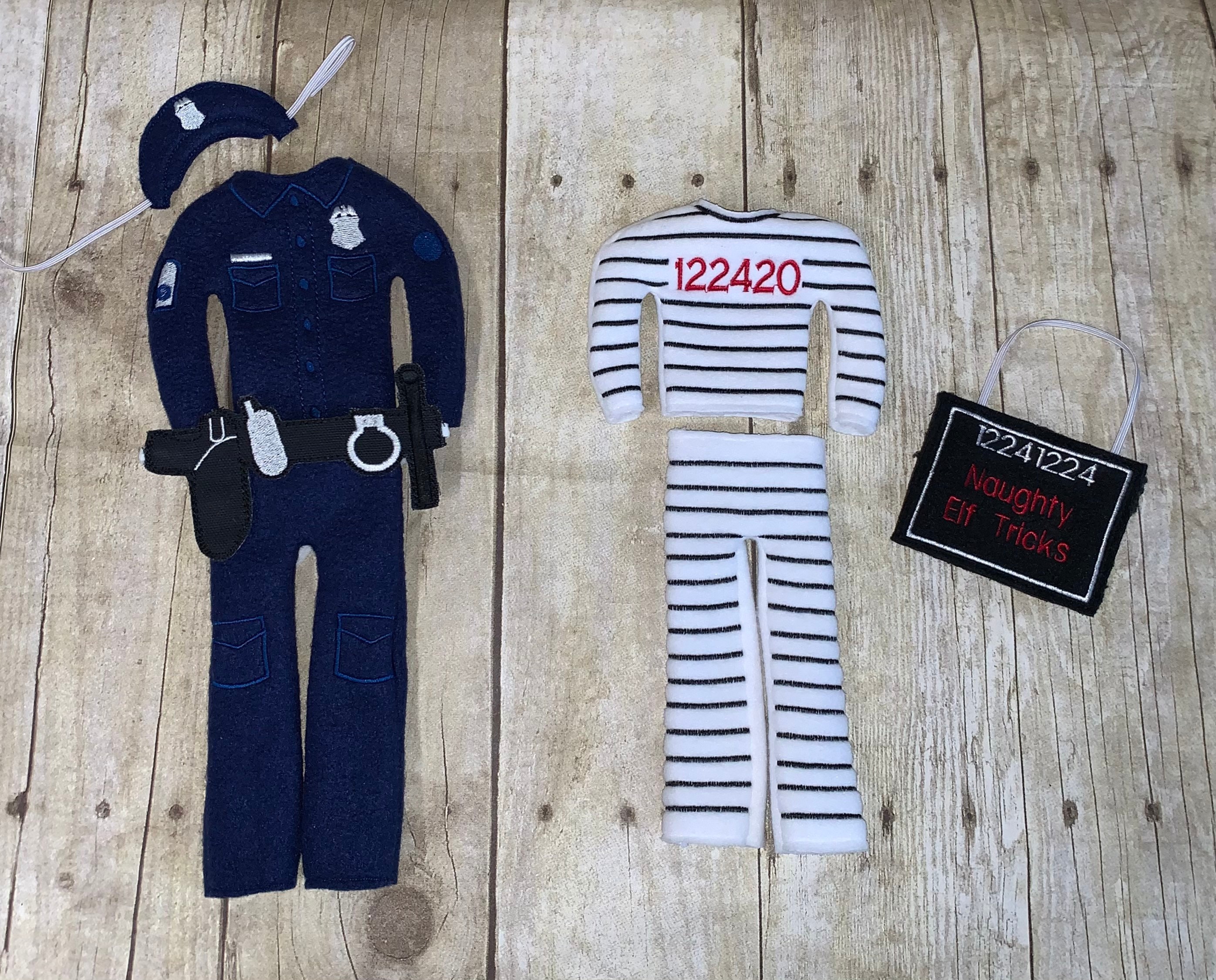 Police and Prisoner Elf Costumes Elf Outfits Doll Outfits | Etsy