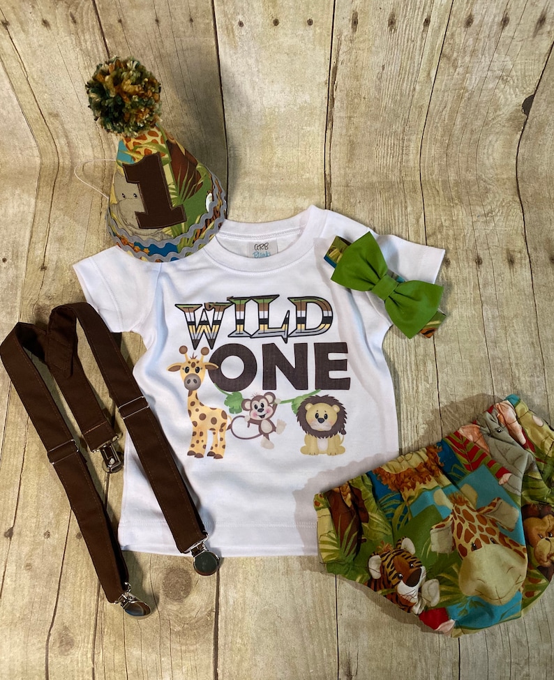 Wild One Birthday Boy Cake Smash Outfit Jungle Birthday - Etsy