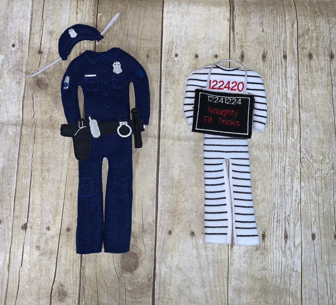Police and Prisoner Elf Costumes, Elf Outfits, Doll Outfits, Police ...