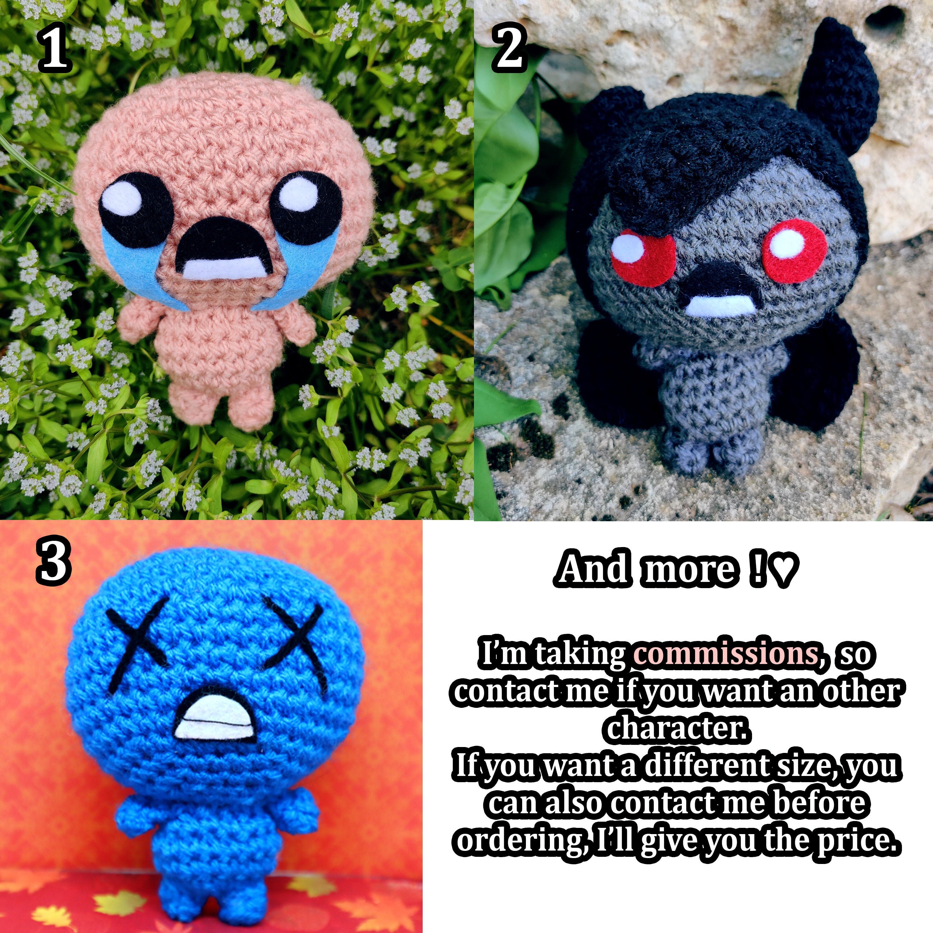 On Order Plushie Amigurumi The Binding Of Isaac Isaac Etsy