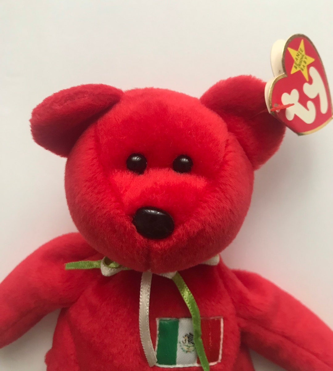 Ty Beanie Baby OSITO 1999 Red With Mexican Flag - Etsy
