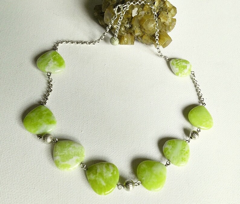 Lemon Jasper Necklace 925 Sterling Silver Necklace - Etsy