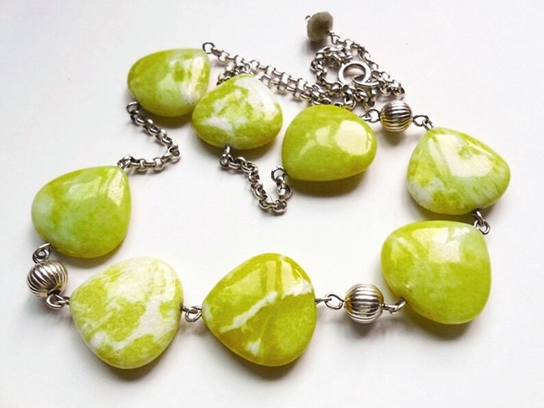 Lemon Jasper Necklace 925 Sterling Silver Necklace - Etsy