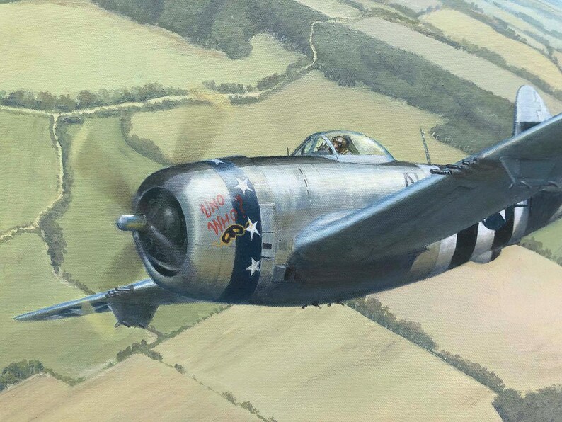 P-47 Thunderbolt Original Aviation Art, Original Aviation Art Painting ...