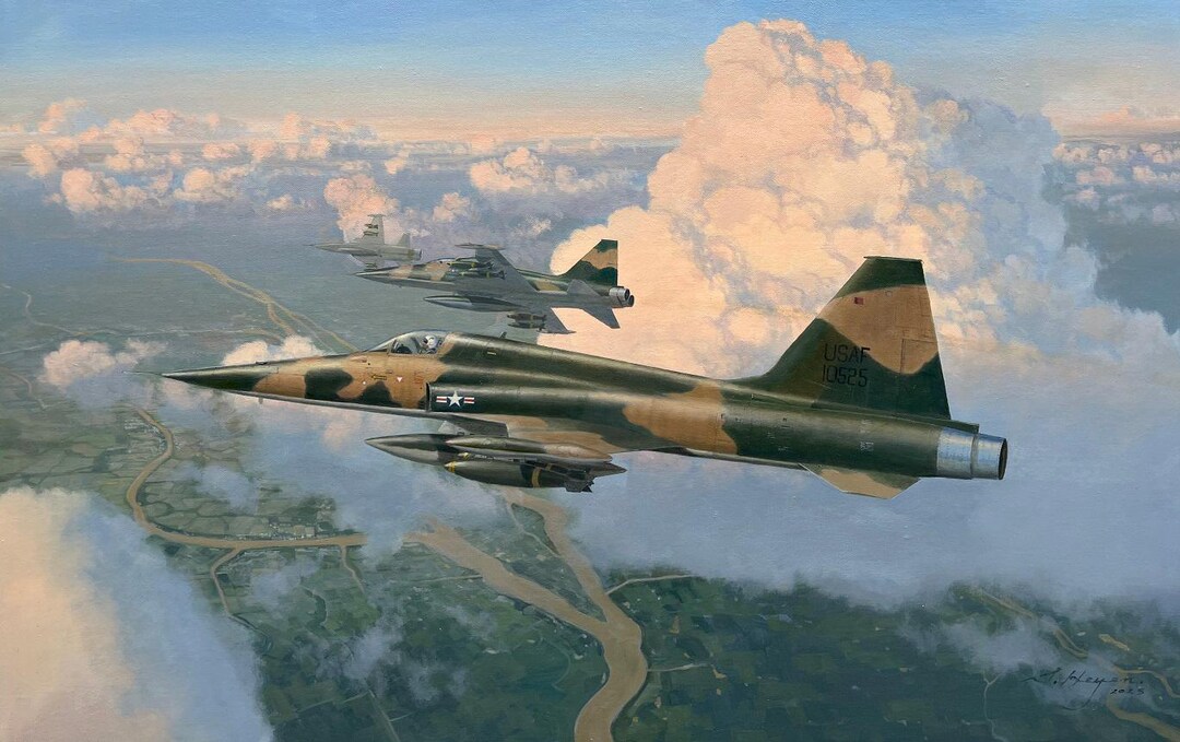 Skoshi Tigers - Northrop F5A Painting, Original Aviation Art, Original ...