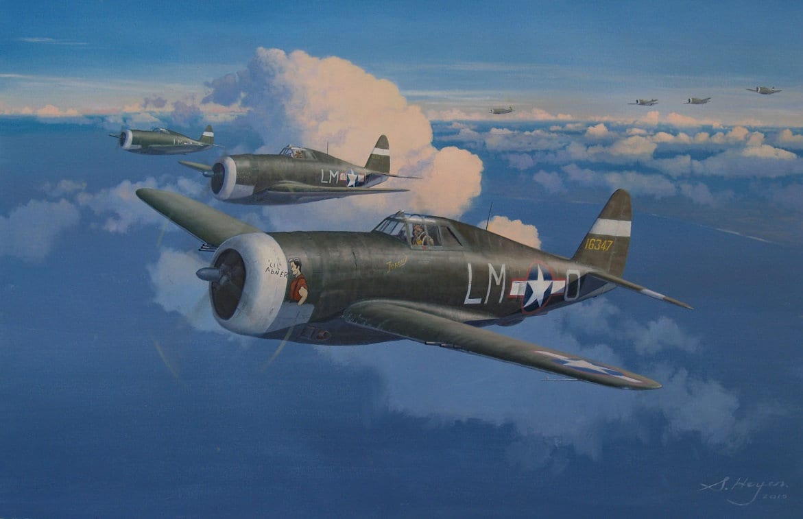 P-47 Thunderbolt Original Aviation Art, Original Aviation Art Painting ...