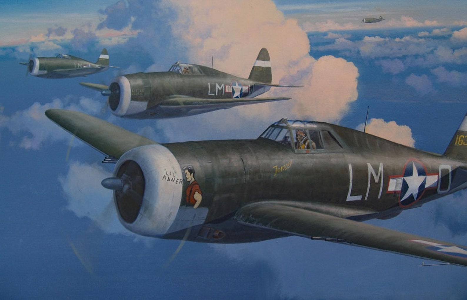 P-47 Thunderbolt Original Aviation Art, Original Aviation Art Painting ...