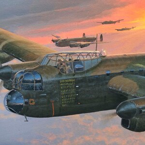 Avro Lancaster Painting, Original Aviation Art, Original Aviation Art ...