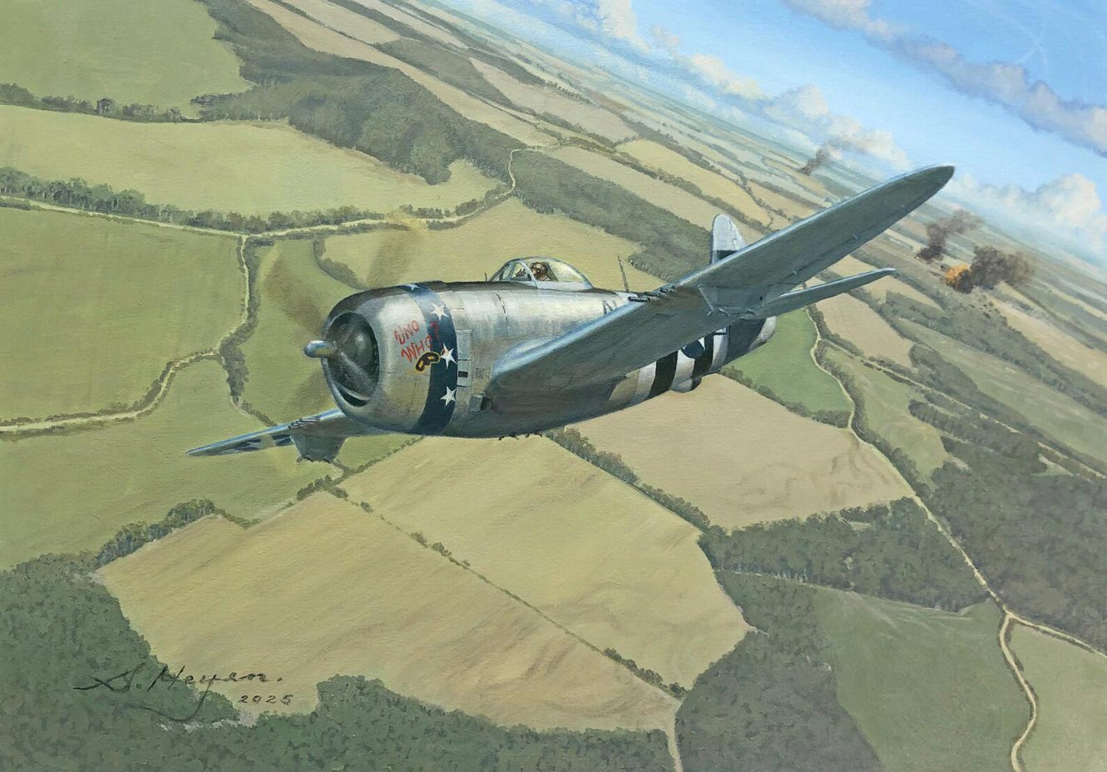 P-47 Thunderbolt Original Aviation Art, Original Aviation Art Painting ...