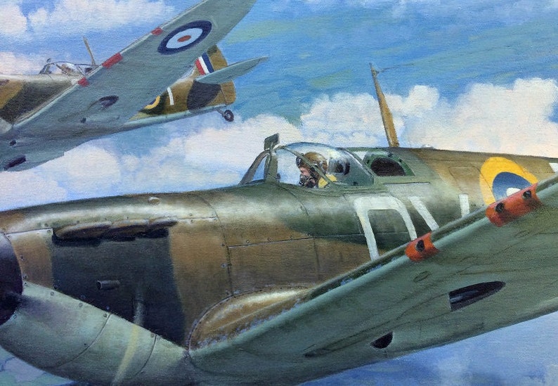 Spitfire Mk1 Painting,battle of Britain, Original Aviation Art ...