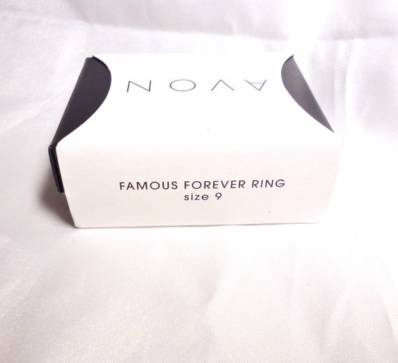 Avon Famous Forever Ring Set 4 Stones Silver & Aquama… - Gem