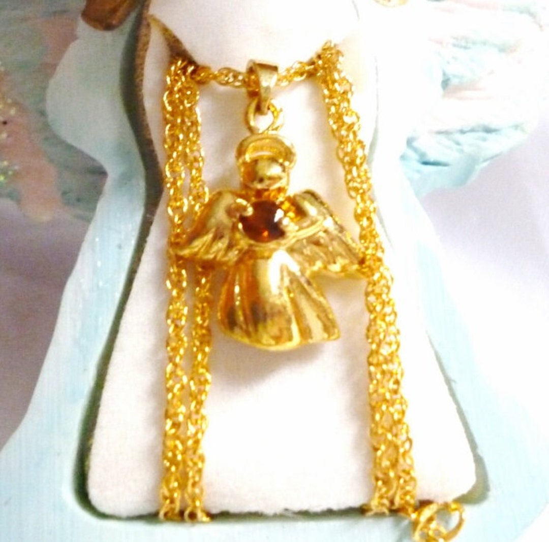 Avon Birthstone Angel Necklace in Keepsake Packaging January Simulated ...