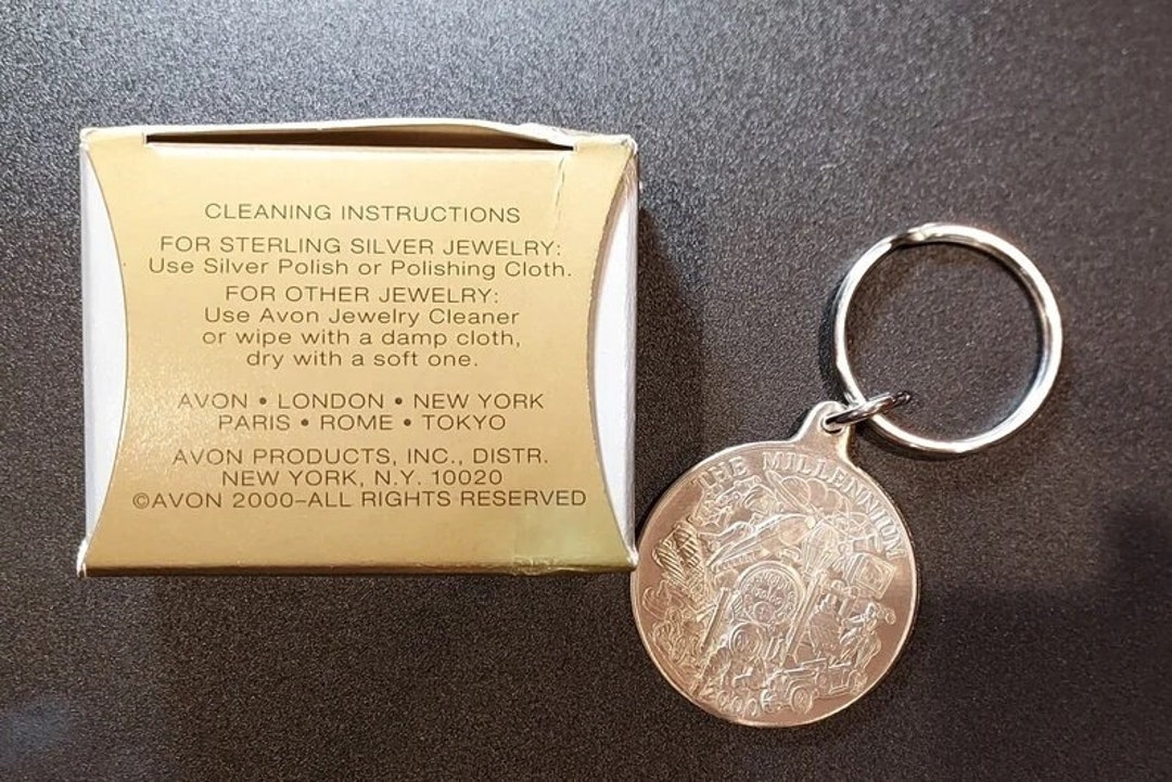 Avon Millenium Key Chain 2000 NOS Silver Color NIB Perfect Condition ...
