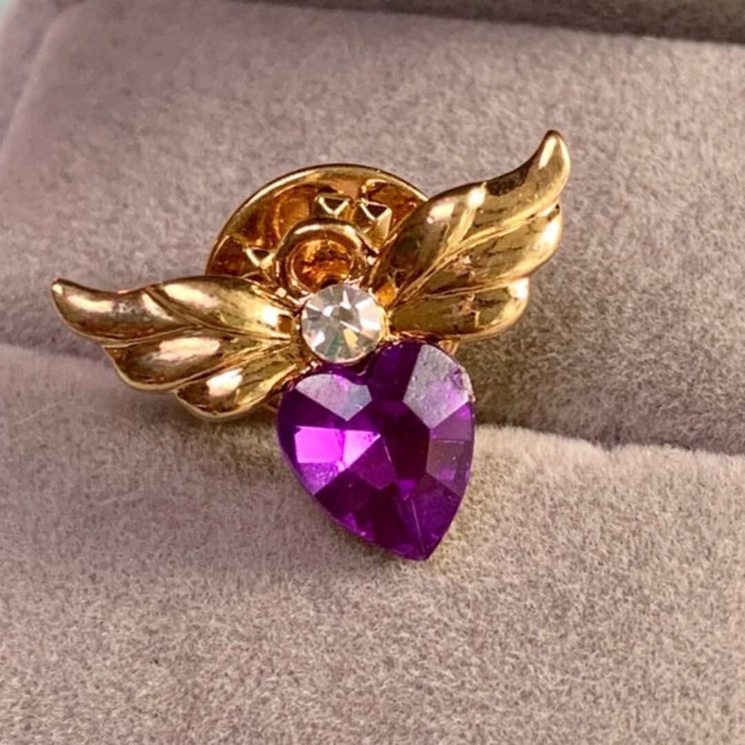Avon Tiny Angel Birthstone Pin February Simulated Amethyst Purple Gold ...