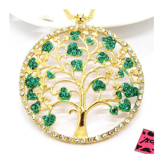 Betsey Johnson Tree of Life Necklace Hope Oak Heart S… - Gem