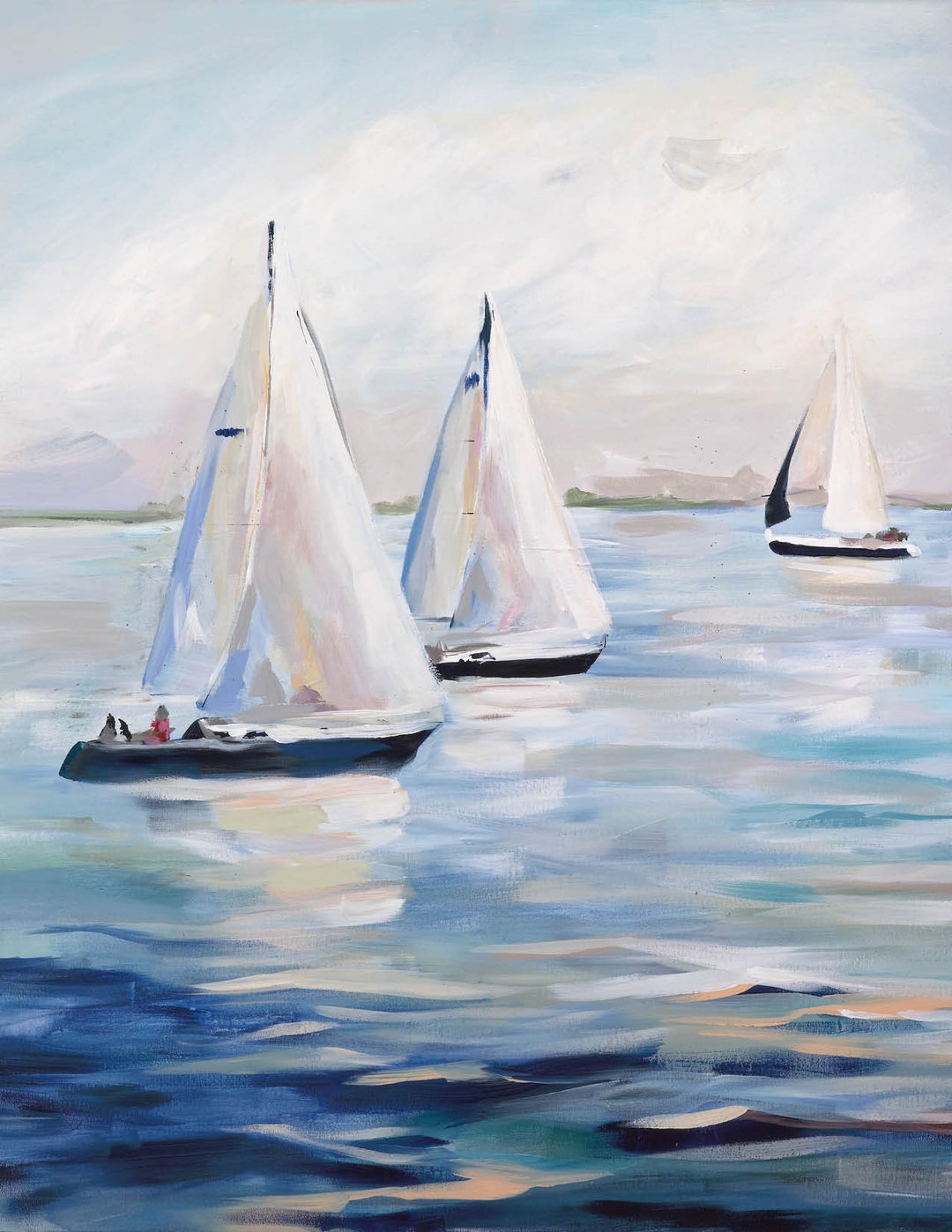 South River Sails I, Print of Original Acrylic Painting, by Kim Hovell ...