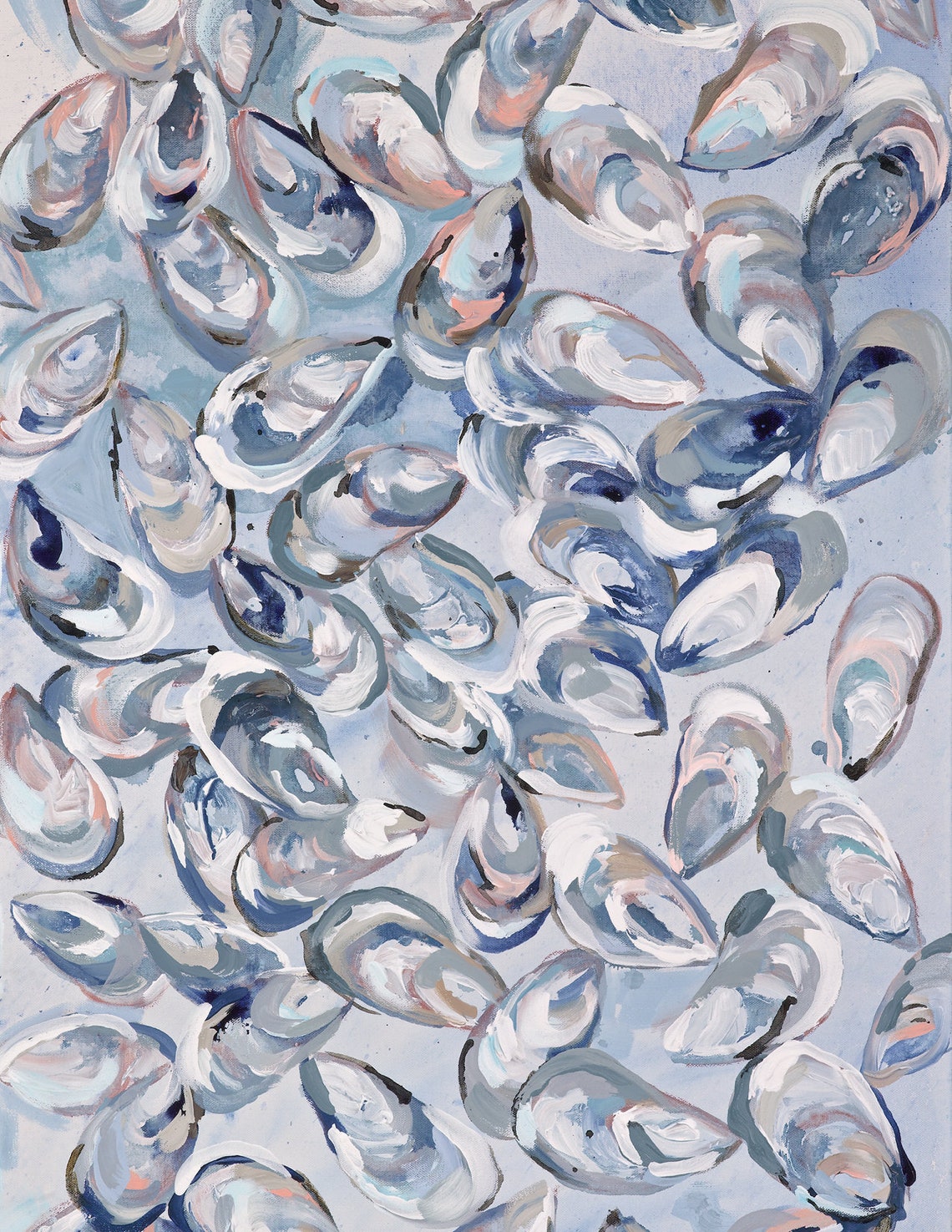 Pewter Shells, Print of Original Acrylic Painting, by Kim Hovell - Etsy