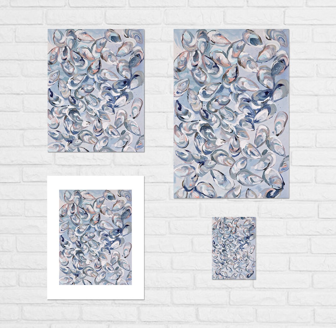 Pewter Shells, Print of Original Acrylic Painting, by Kim Hovell - Etsy