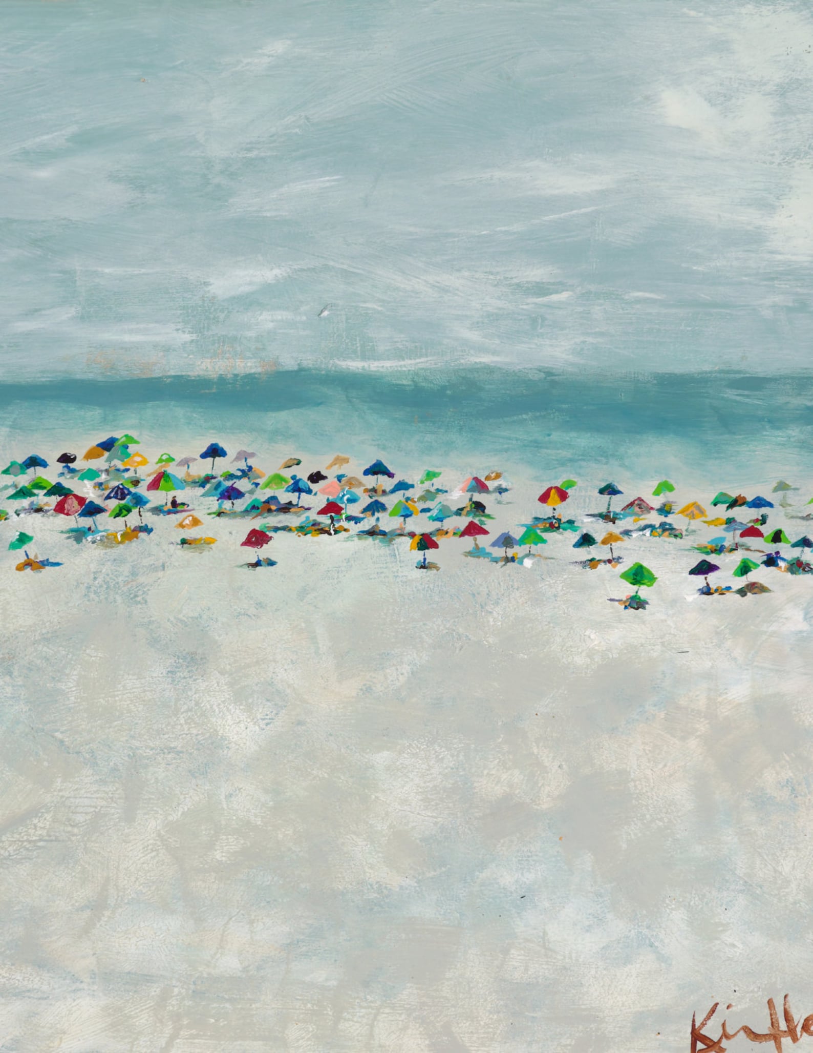 Busy Beach Day, Print of Original Acrylic Painting, by Kim Hovell - Etsy