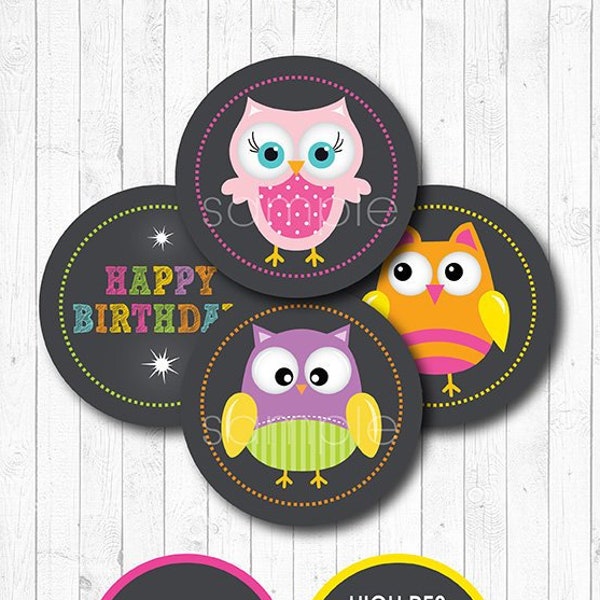 Owl Cupcake Toppers - Etsy