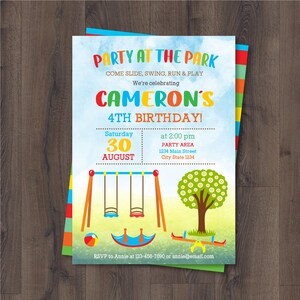 Editable, Playground Birthday Invitation, Playground Party, Play Park ...