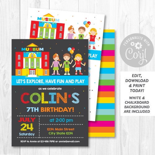Museum Birthday Party Invitation - Etsy